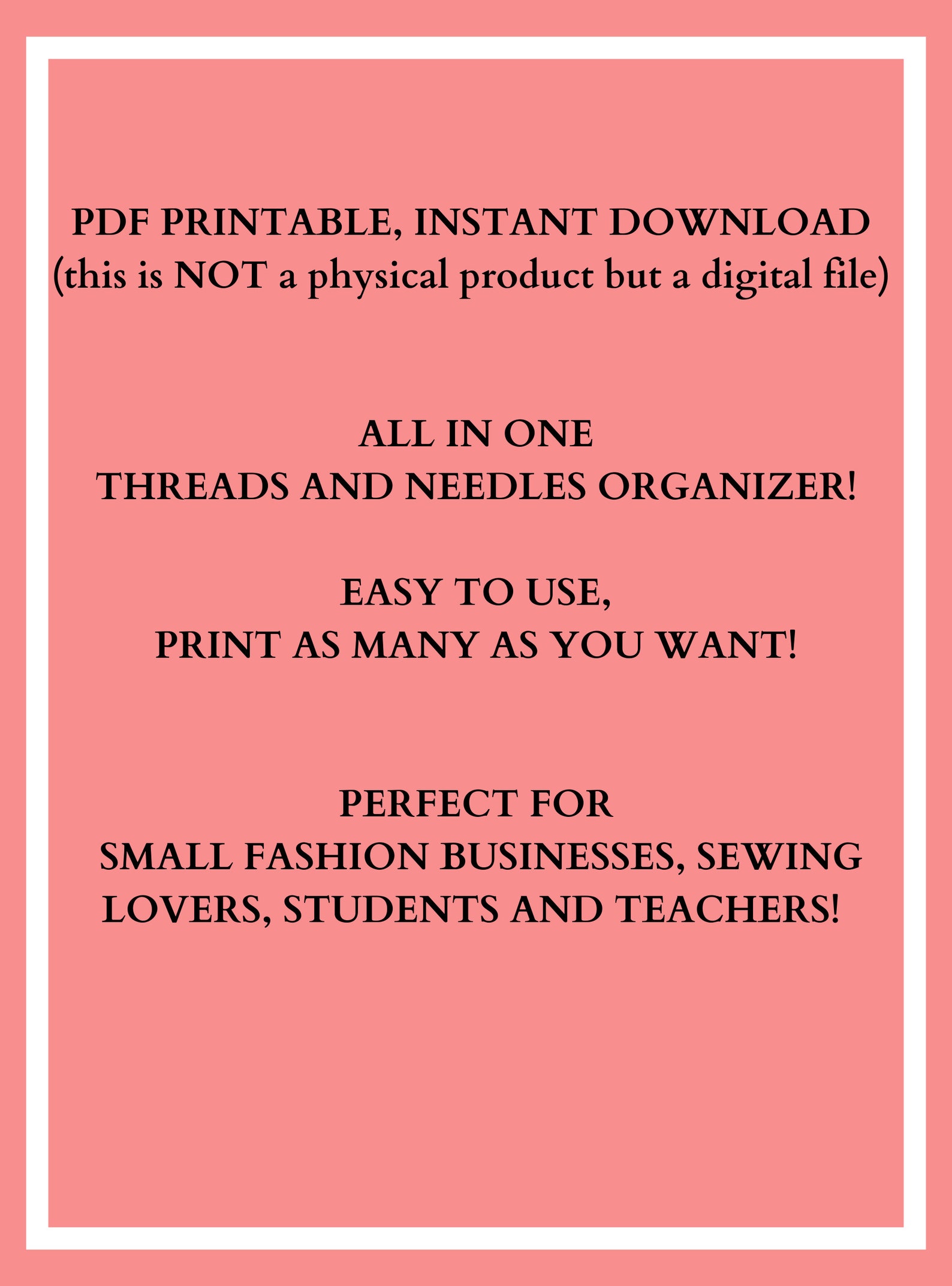 Threads Needles Inventory Printable Template Sewing Journal, Fashion ...