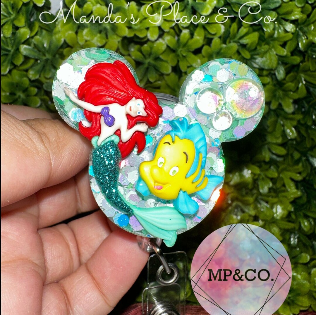Little Mermaid Badge Reel/ Mermaid Badge Reel/ Badge Reel - Etsy
