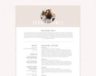 One Page Resume Template With Cover Letter - Etsy