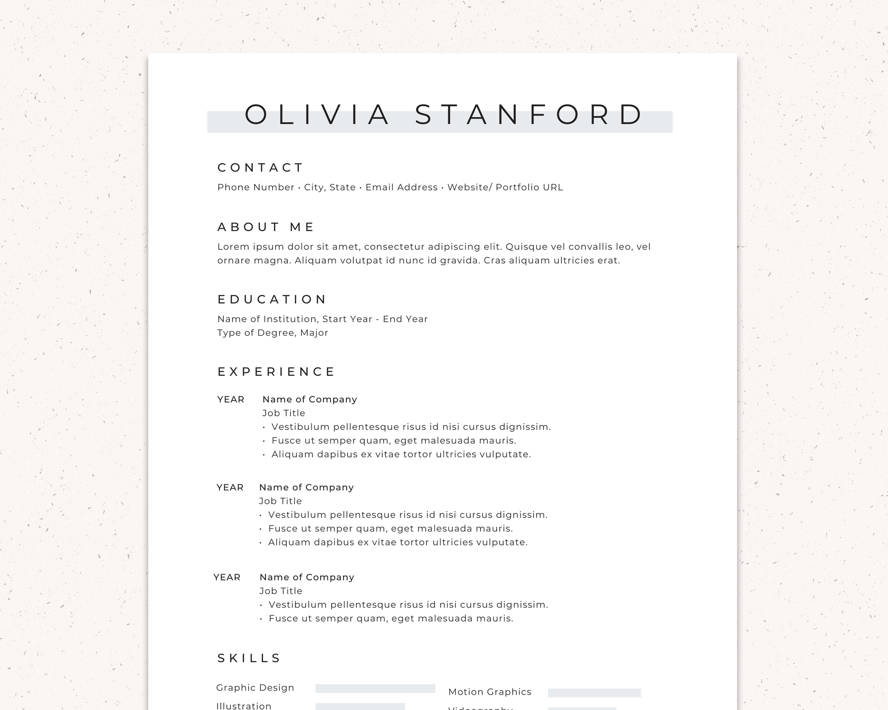 Creative Modern Resume Resume Template Instant Download Word PDF ...