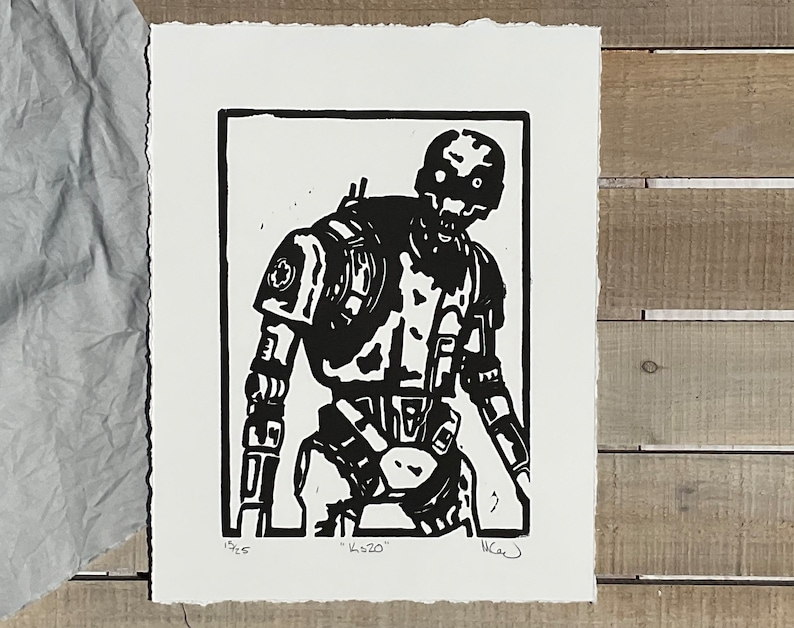 Star Wars Wall Art, Ks20, Rogue One, 8.5x11, Lino Print, Woodblock ...