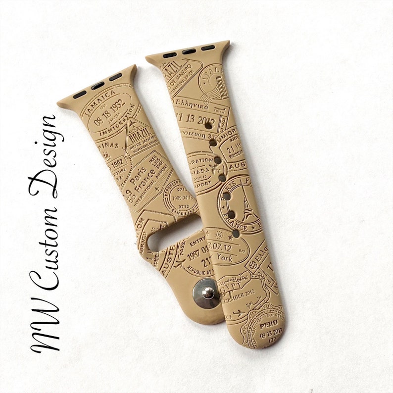 Travel Stamps Watchband File, SVG, Digital Cut File, Band Design, Laser ...