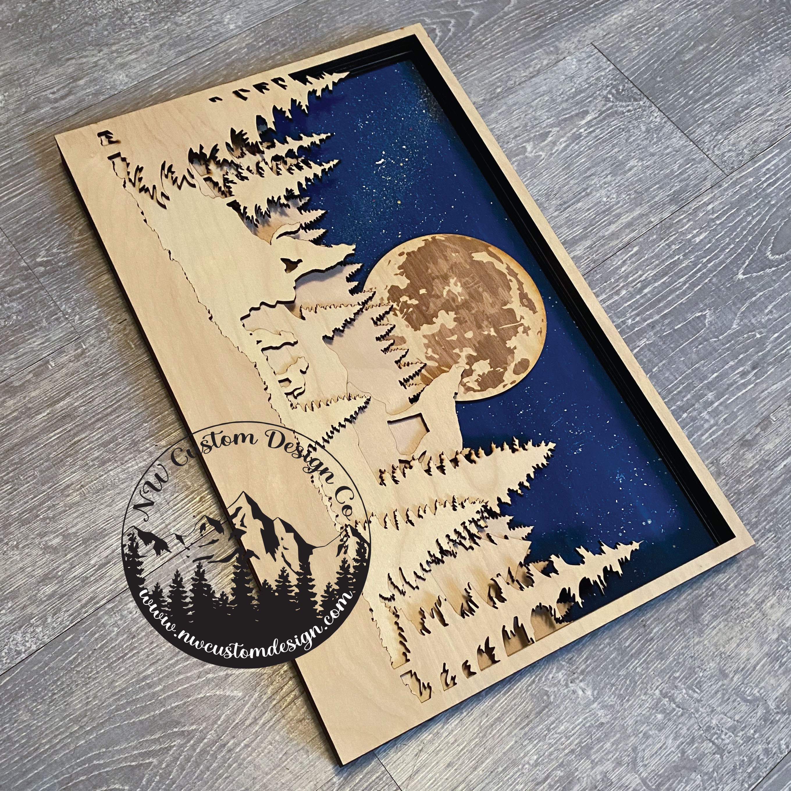 Wolf Family 7 layer Shadow Box Glowforge Tested 11x17 in | Etsy