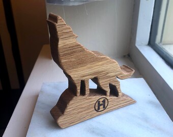 Hand Carved Wooden Howling Wolf Figurine - Etsy