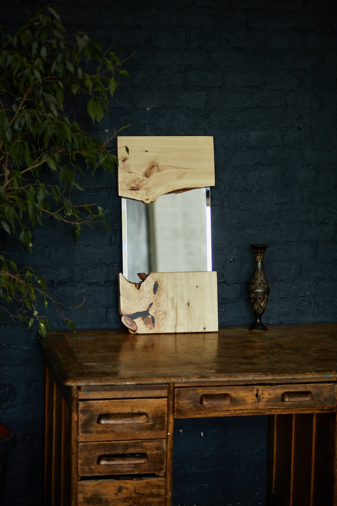 The Wooden Mirror Wall Design Rustic Mirror Handmade - Etsy