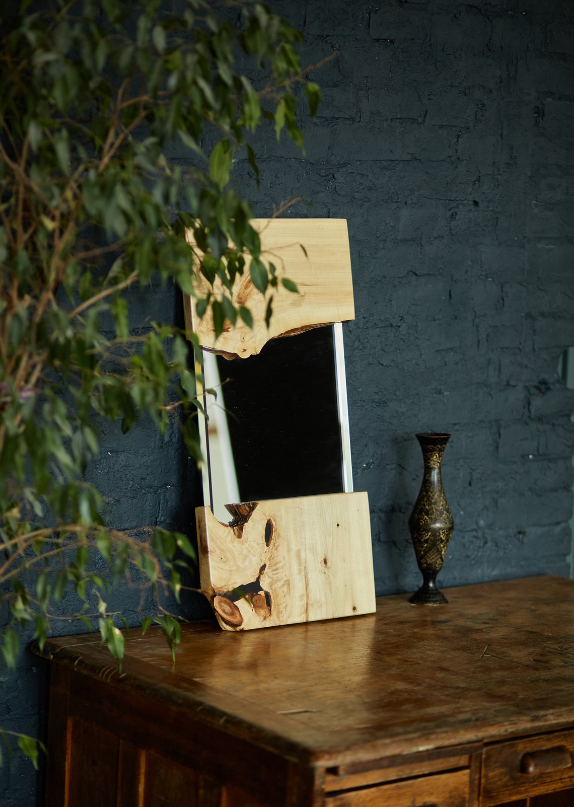 The Wooden Mirror Wall Design Rustic Mirror Handmade - Etsy