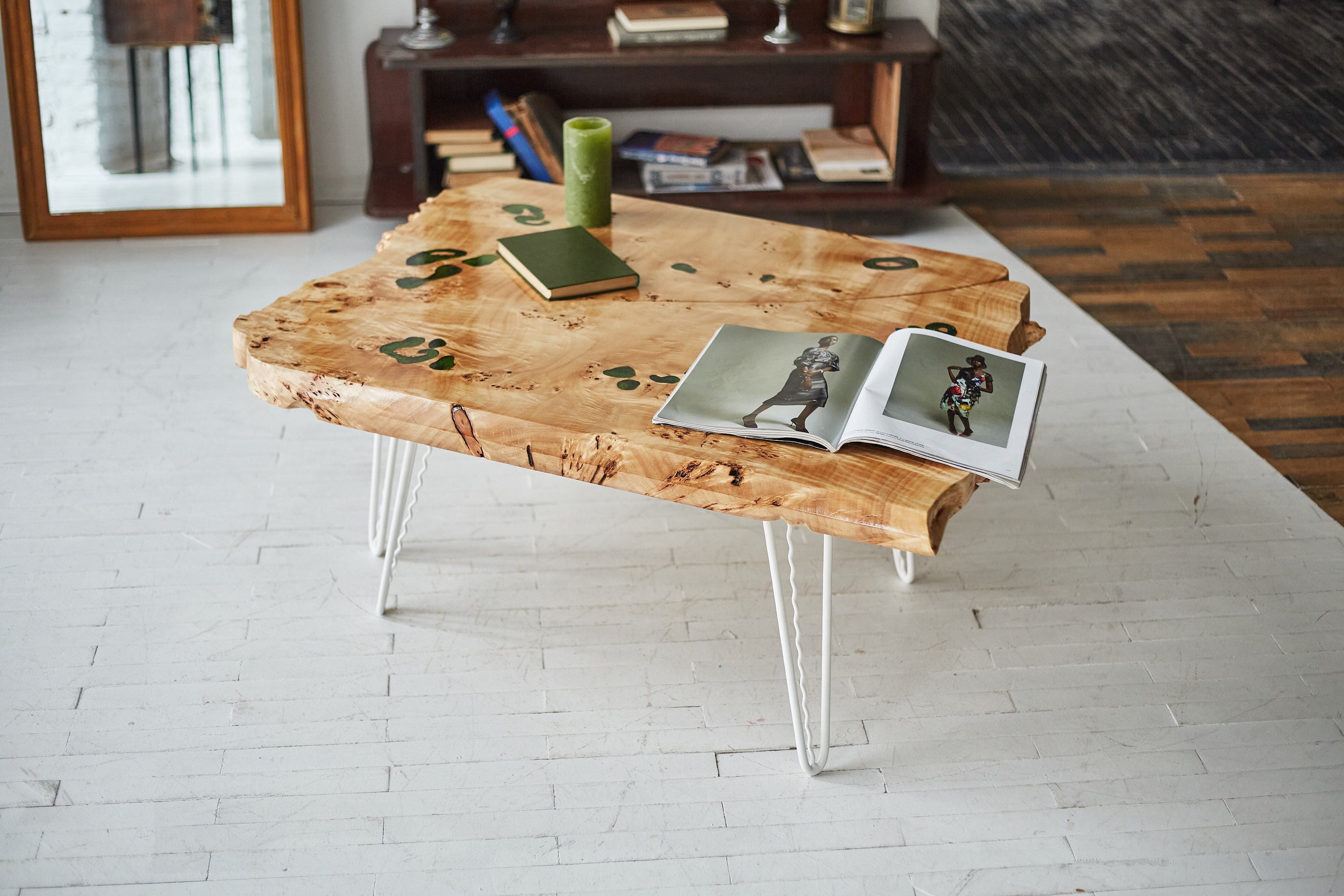 The Double Wood Coffee Table (2 Parts), Live Edge Coffee Table, Rustic ...
