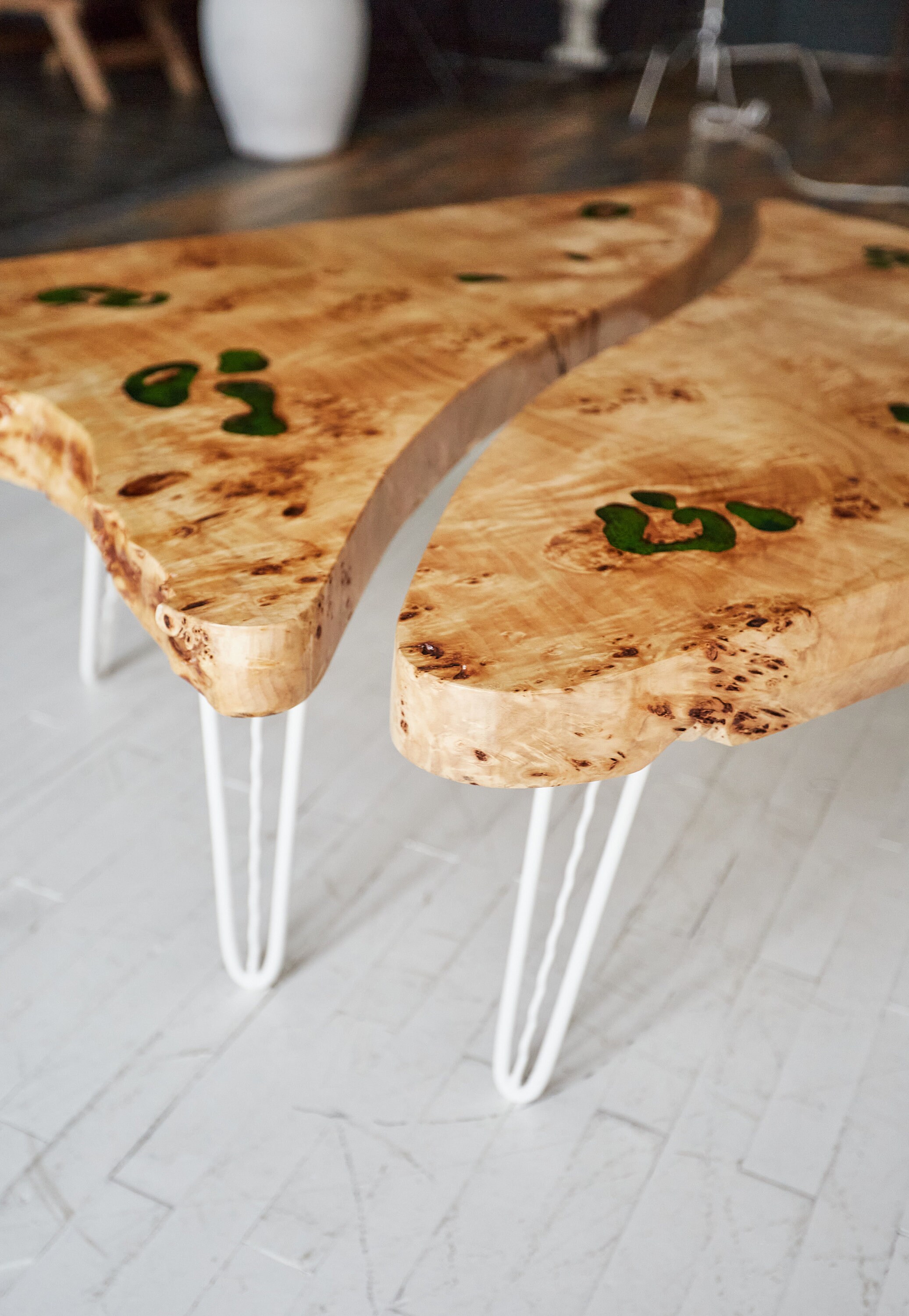 The Double Wood Coffee Table 2 Parts Live Edge Coffee - Etsy