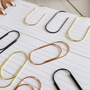 Extra Wide Jumbo Planner Paper Clips | Large PAPERCLIP - Black - Rose ...