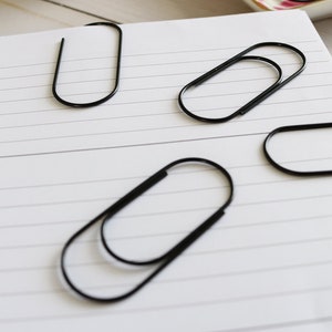 Black Extra Wide Jumbo Planner Paper Clips | Large PAPERCLIP - Black ...