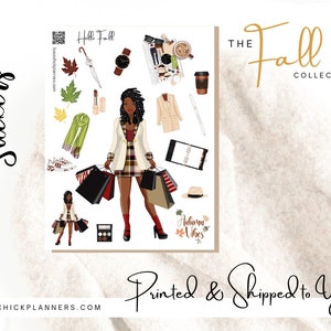 Hello Fall Planner Girl Fall Sticker Sheet. Fall Girl Doll Planner ...