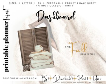 Printable Planner Dashboard | Fall Collection | A5 | Classic | Big ...