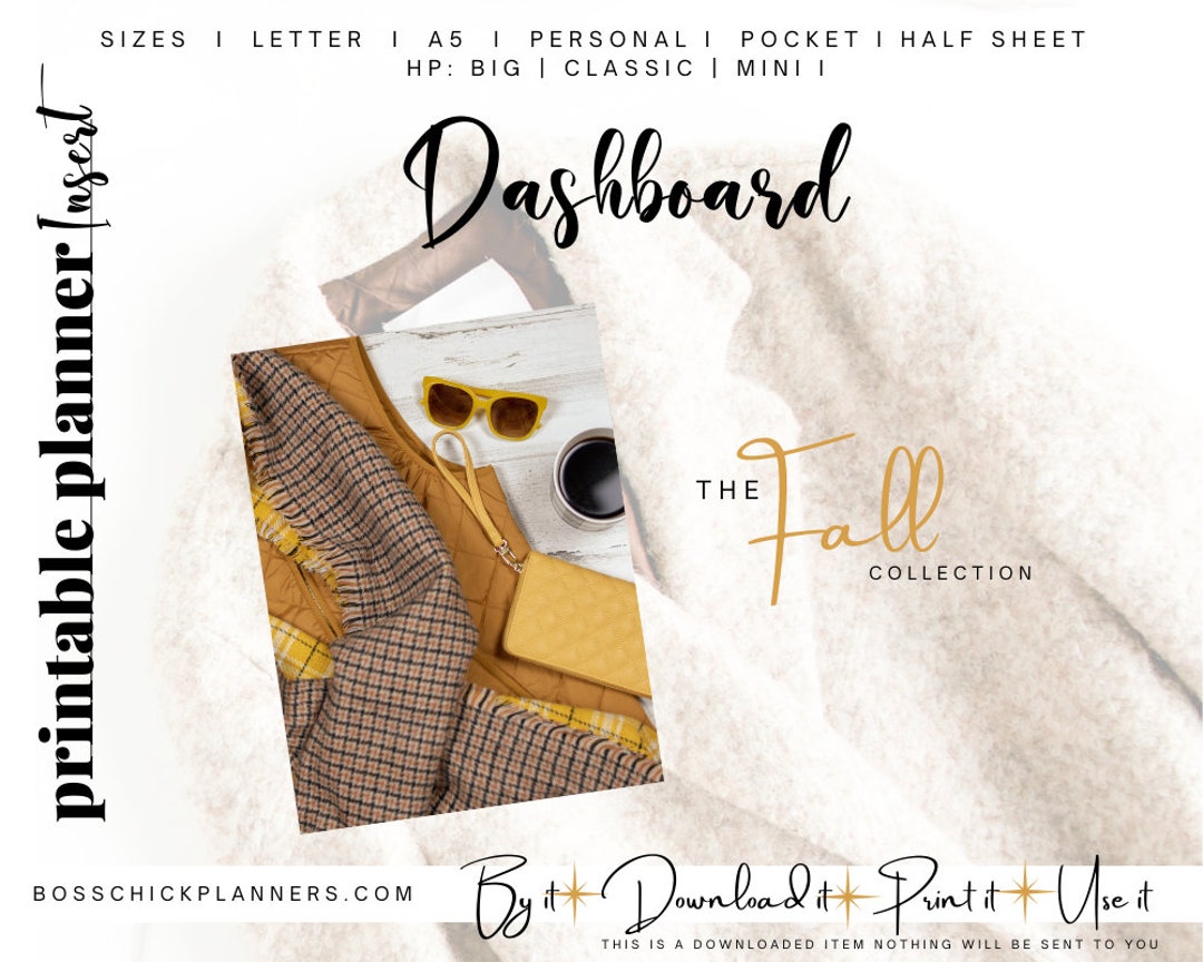 Printable Planner Dashboard | Fall Collection | A5 | Classic | Big ...