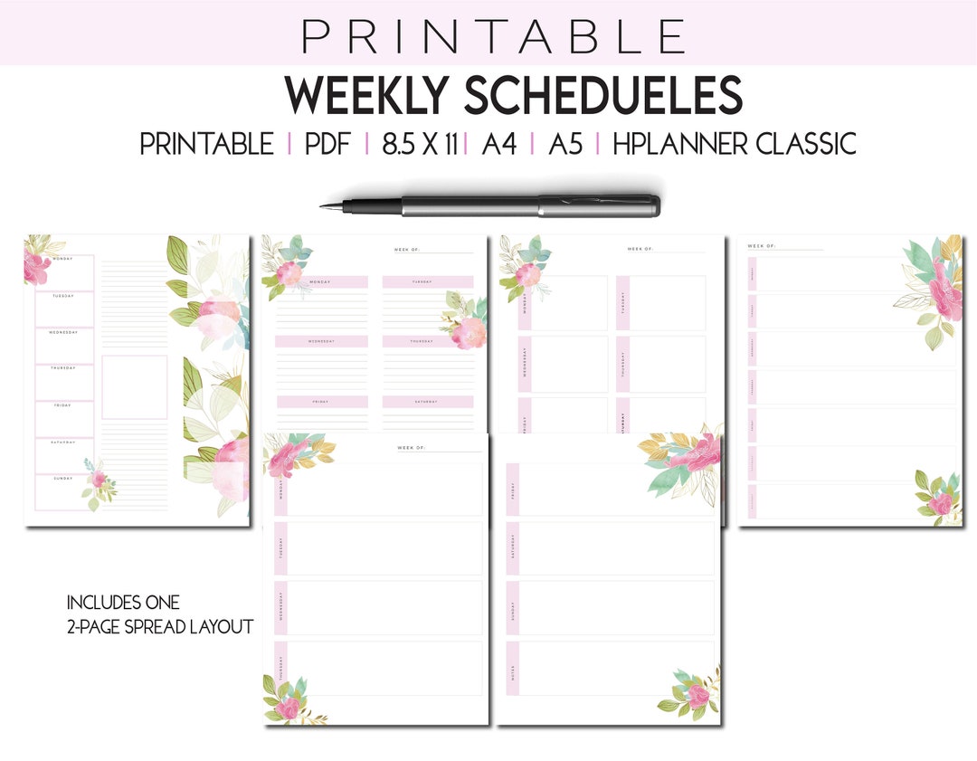 Printable Weekly Planner Sheets Digital Download, Printable Weekly ...