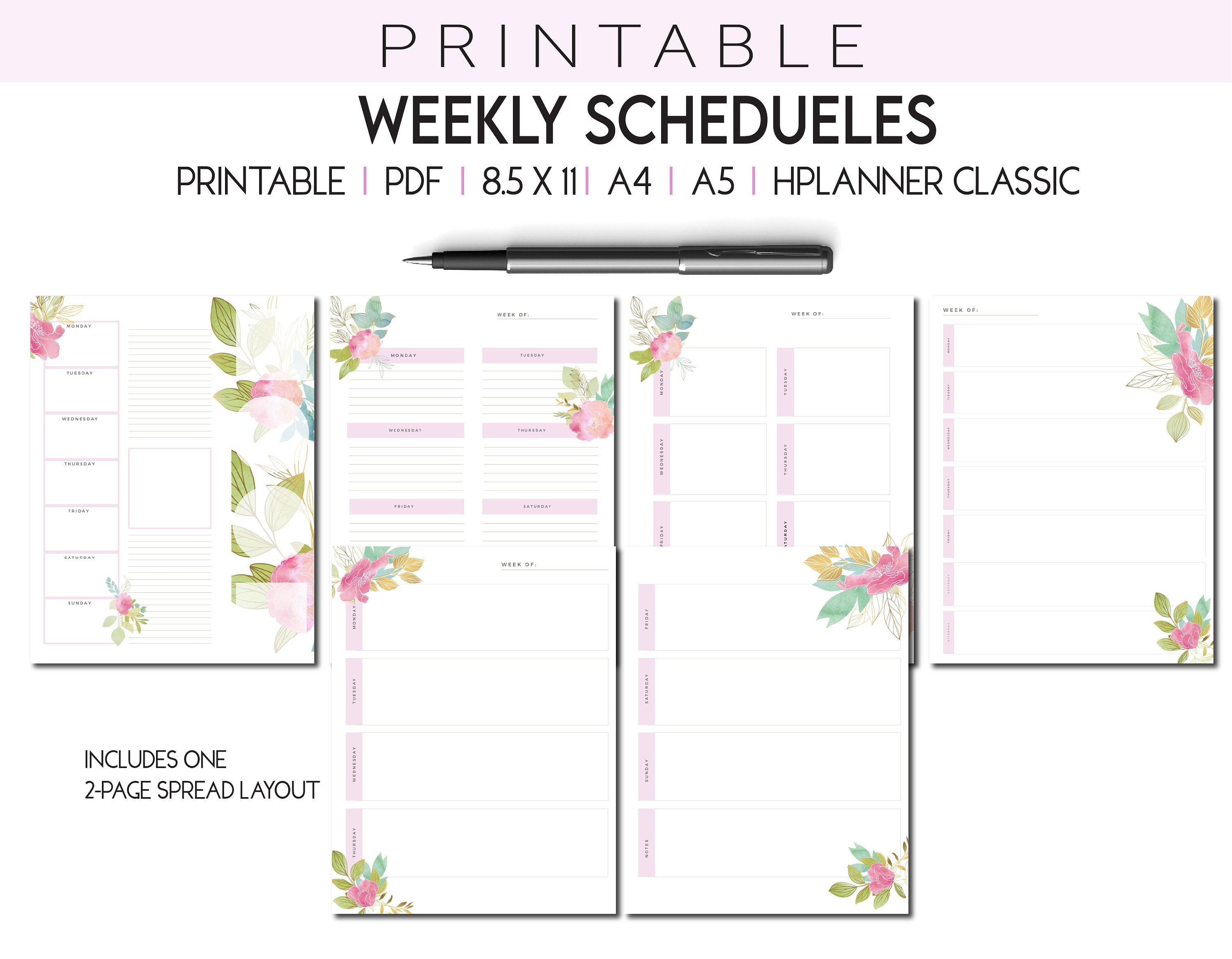 Printable Weekly Planner Sheets Digital Download Printable | Etsy