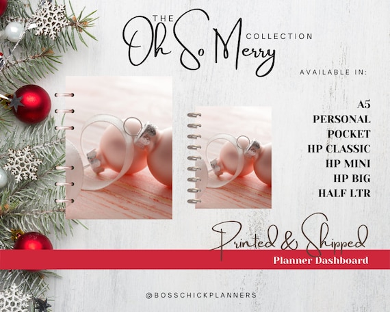 The Oh so Merry Collection Planner Dashboards & Covers HP | Etsy