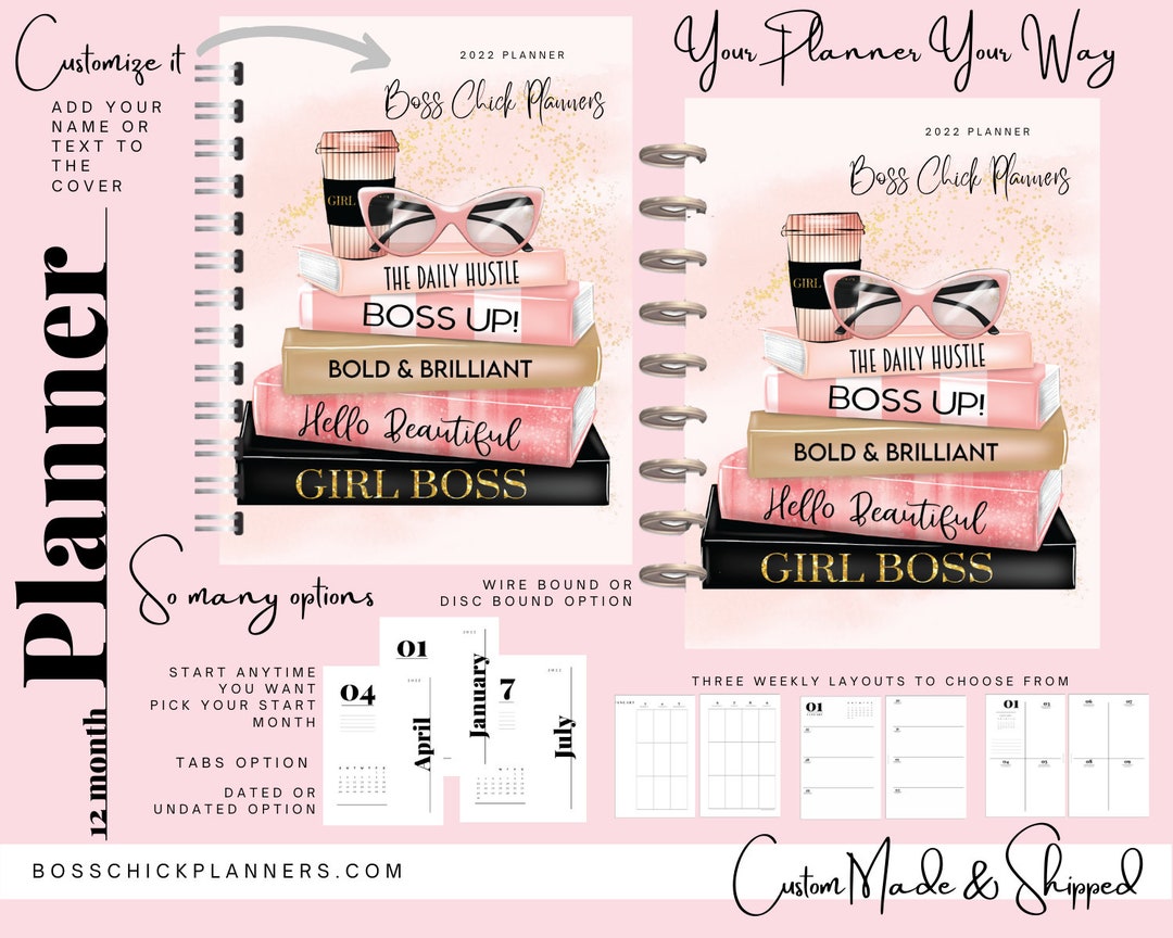 Boss Chick Planner Girl Boss 12 Month Planner - Choose Start Month ...