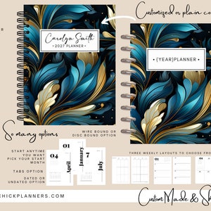 Beautiful 12 Month Planner - Choose Start Month, Disc or Wire Binding ...