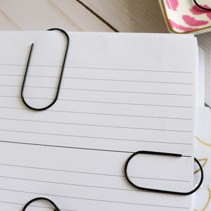 Black Extra Wide Jumbo Planner Paper Clips | Large PAPERCLIP - Black ...