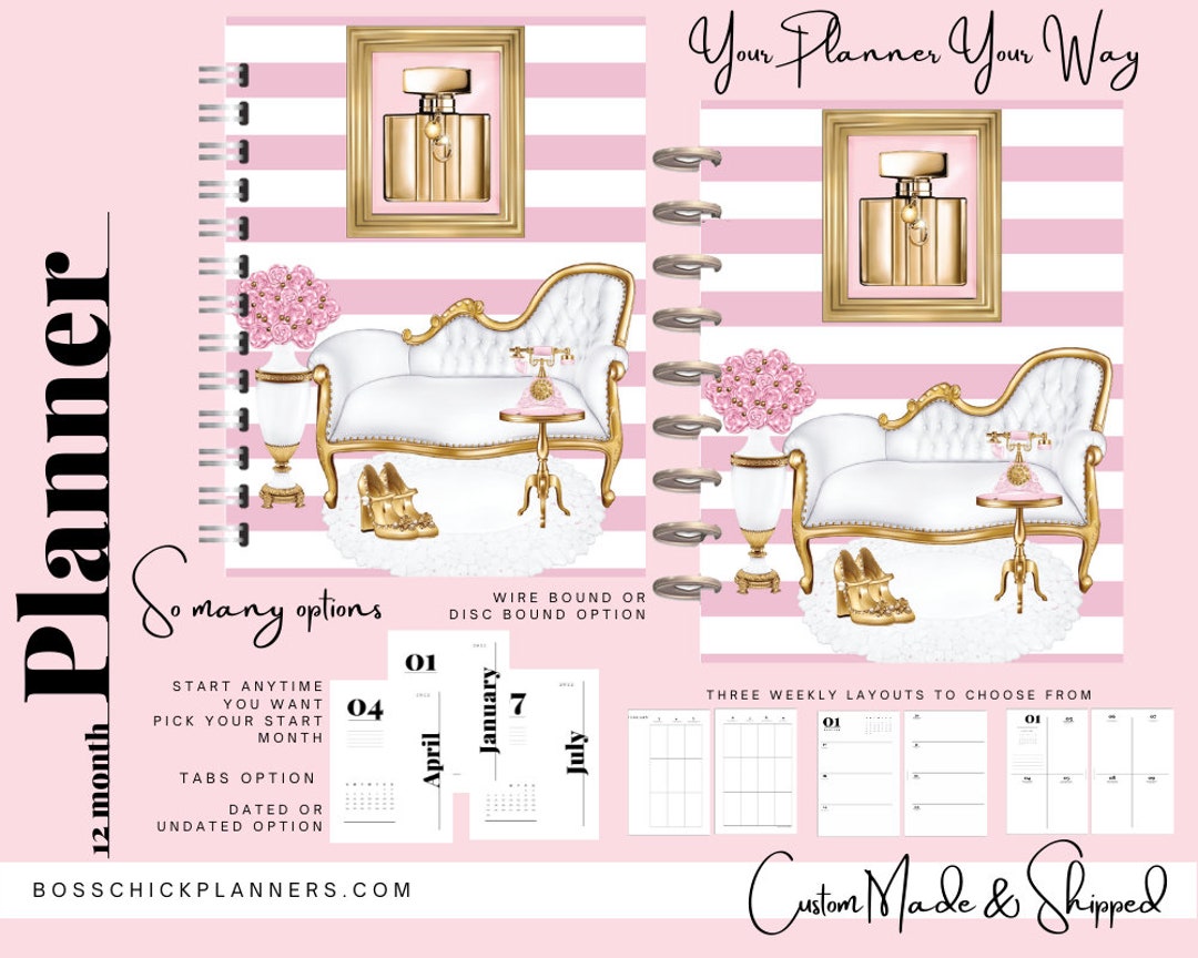 I'm Fancy Girl Boss 12 Month Planner - Choose Start Month, Disc/wire ...