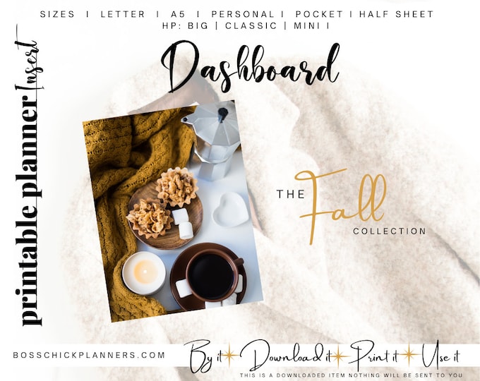 Printable Planner Dashboard Fall Collection A5 Classic Big Personal ...