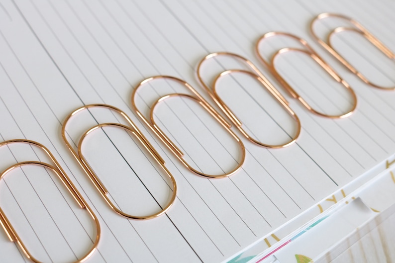 Rose Gold Extra Wide Jumbo Planner Paper Clips Large | Etsy