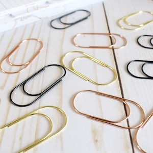 Extra Wide Jumbo Planner Paper Clips | Large PAPERCLIP - Black - Rose ...