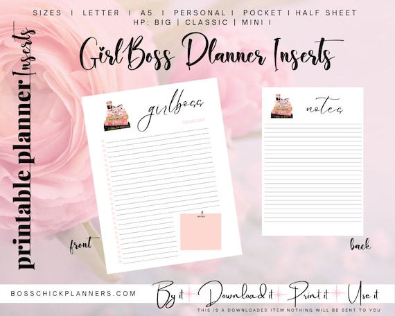 Printable Planner Sheets Girl Boss Lady to Do List A5 - Etsy