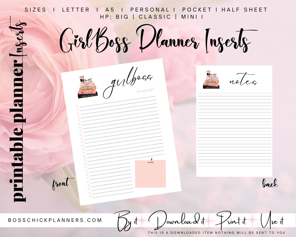 Printable Planner Sheets Girl Boss Lady to Do List A5 - Etsy