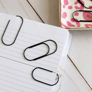Black Extra Wide Jumbo Planner Paper Clips | Large PAPERCLIP - Black ...