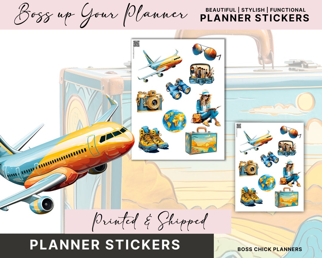 Travel Planner Stickers Sheet | Travel Themed Planner Stickers for ...