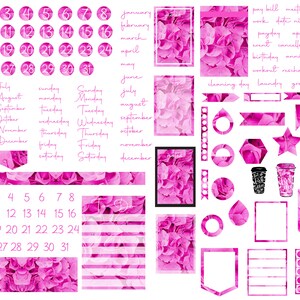The Pink Floral Planner Essentials Collection Digital Stickers ...