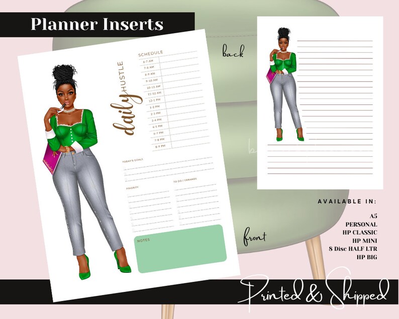 African American Boss Girl Planner Daily Inserts Planner - Etsy