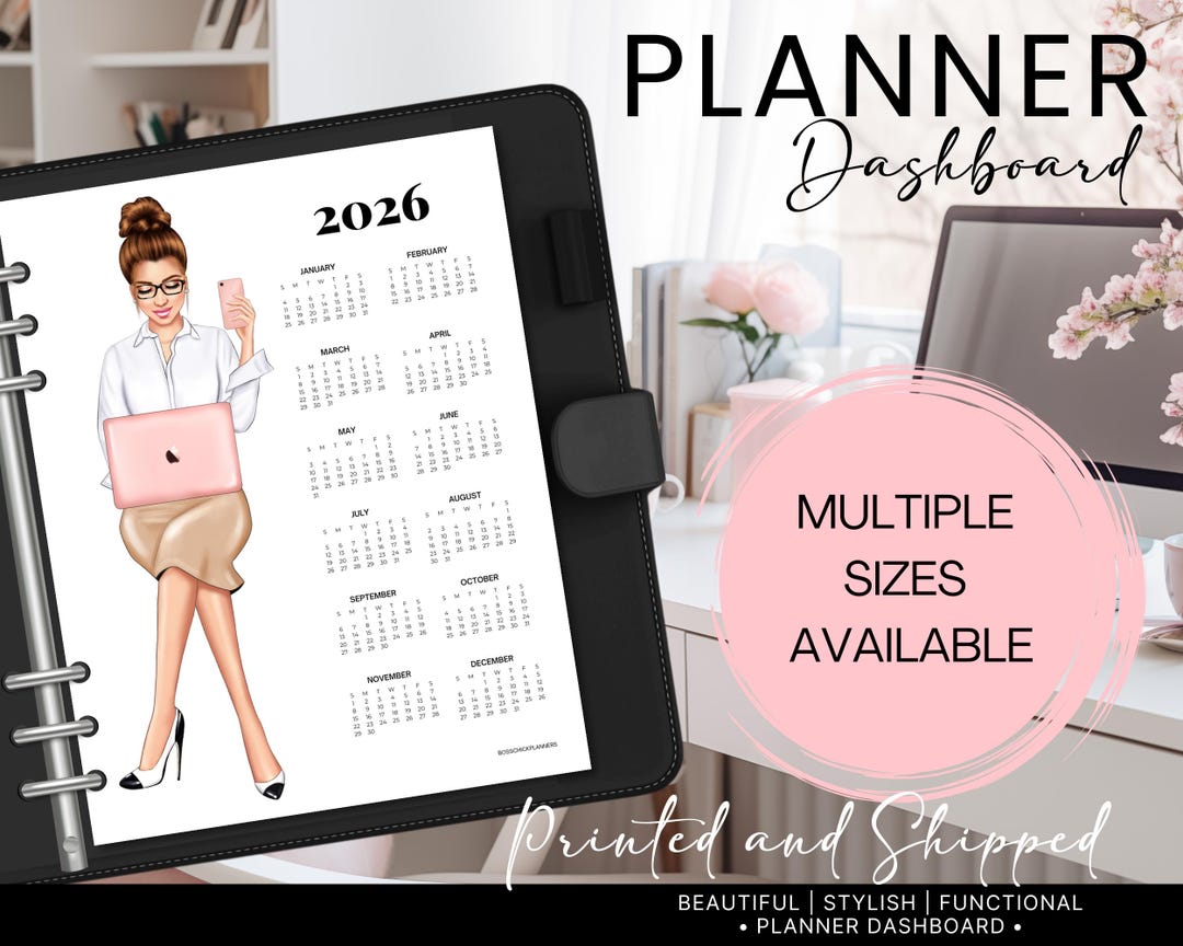 2026 Planner Insert | Girl Boss Planner Dashboard Insert | Functional ...