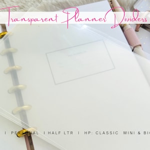 Crystal Clear Transparent Clear Planner Dividers - Sizes for Happy ...
