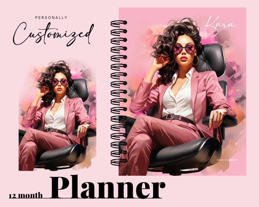 Lady Boss Girl Boss 12 Month Planner - Choose Start Month, Disc/wire ...