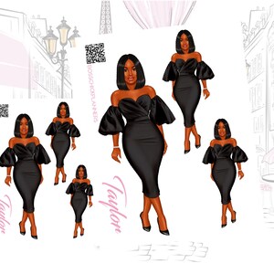 African American Planner Girl Sticker Sheet. Black Girl Doll Planner ...