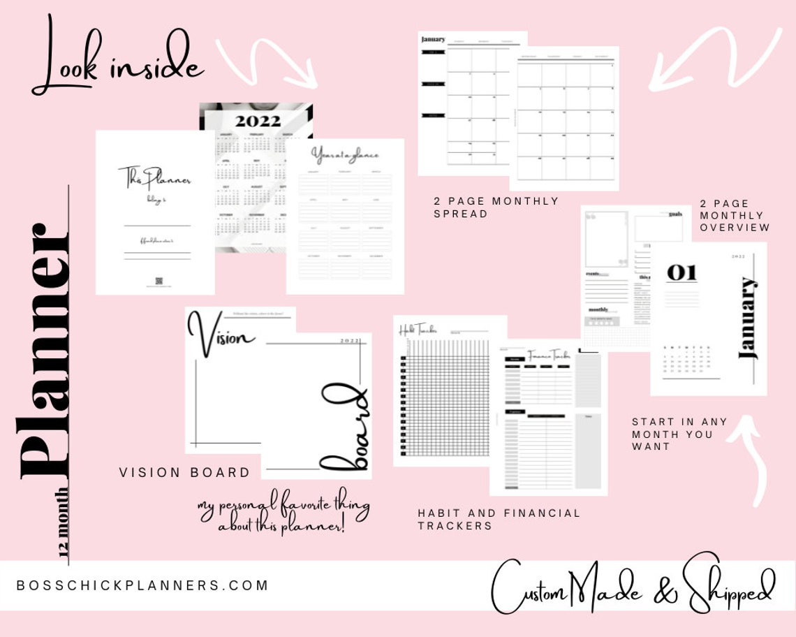 12 Month Planner Your Planner Your Way Choose Start Month - Etsy