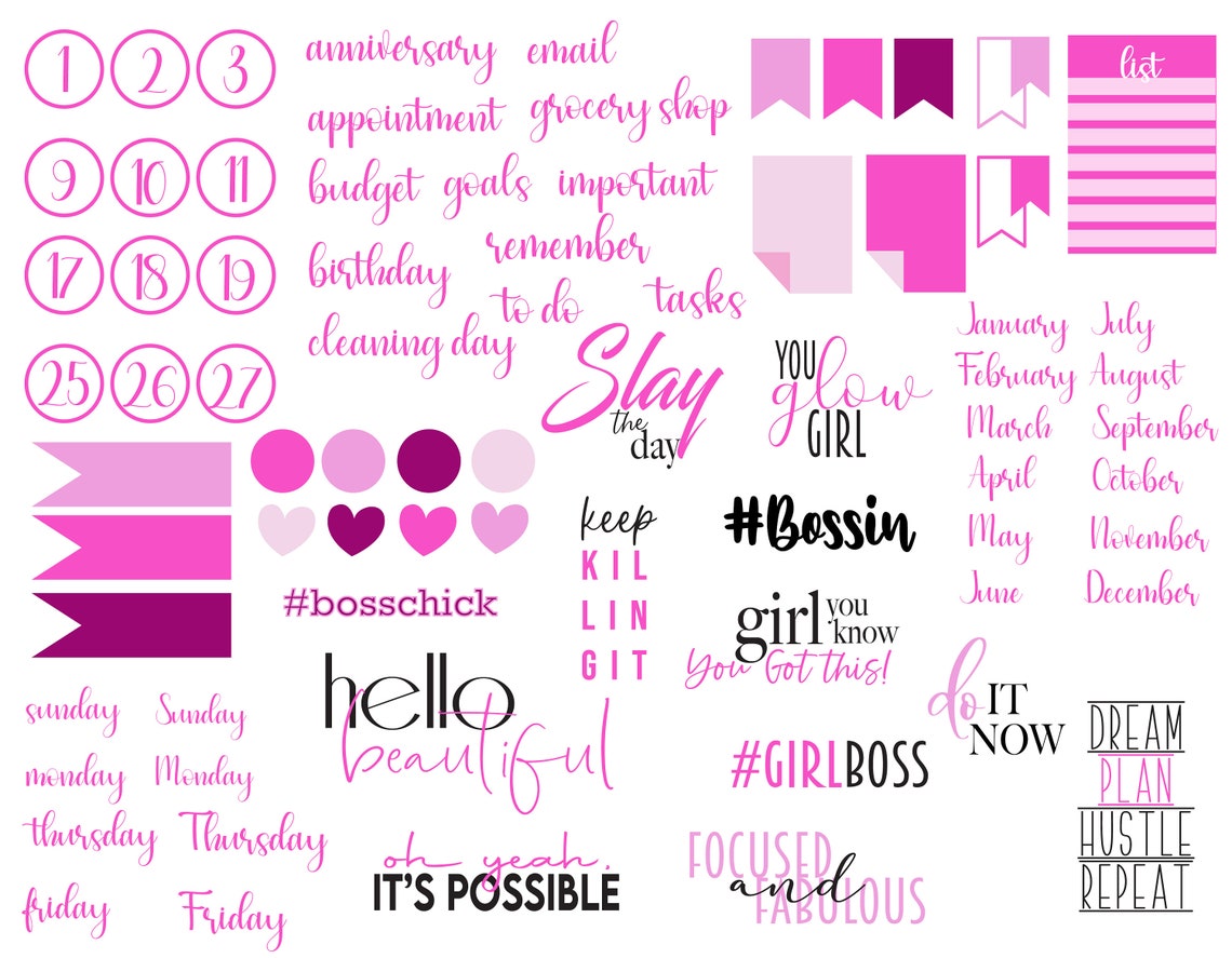 The Pink Planner Essentials Collection by Boss Chick Planners | Digital ...
