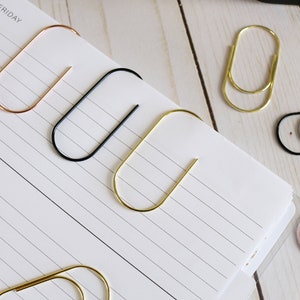 Extra Wide Jumbo Planner Paper Clips | Large PAPERCLIP - Black - Rose ...