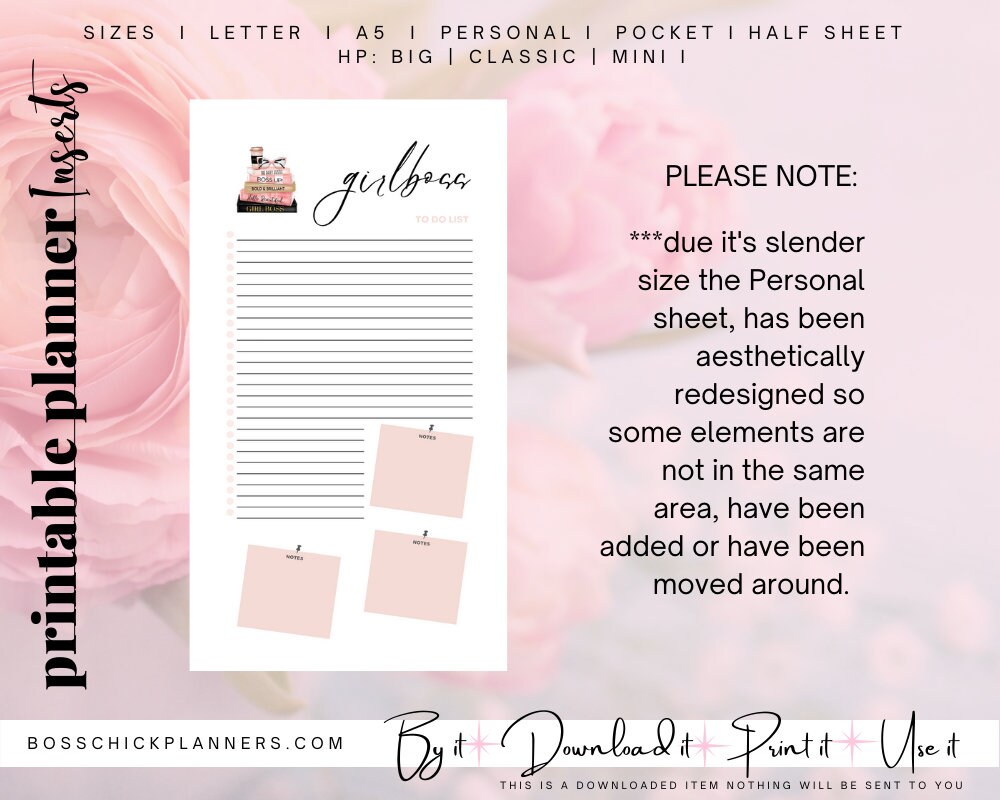 Printable Planner Sheets Girl Boss Lady to Do List A5 - Etsy