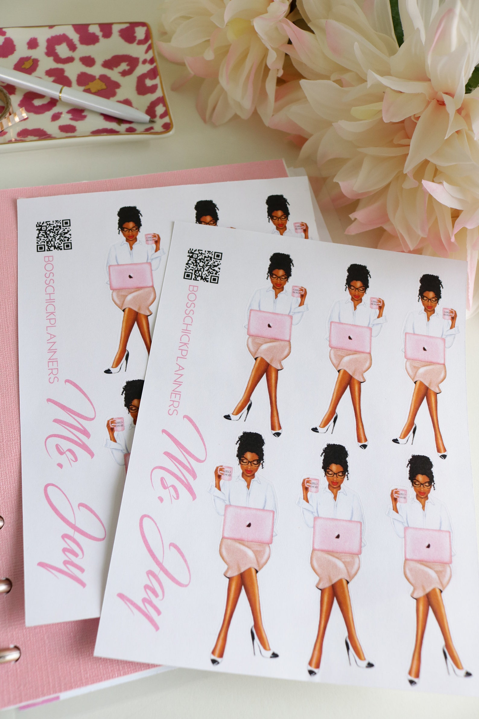African American Planner Doll Sticker Sheet. Lovely Black Girl Doll ...