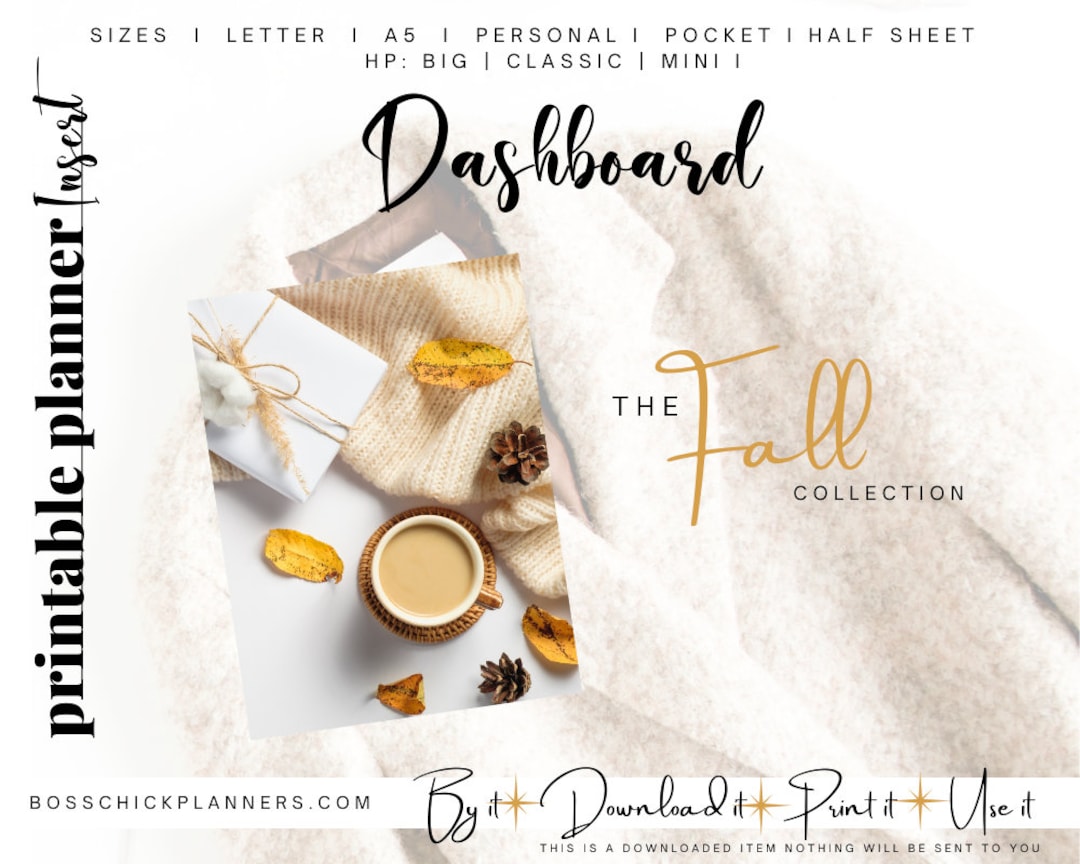 Printable Planner Dashboard | Fall Collection | A5 | Classic | Big ...