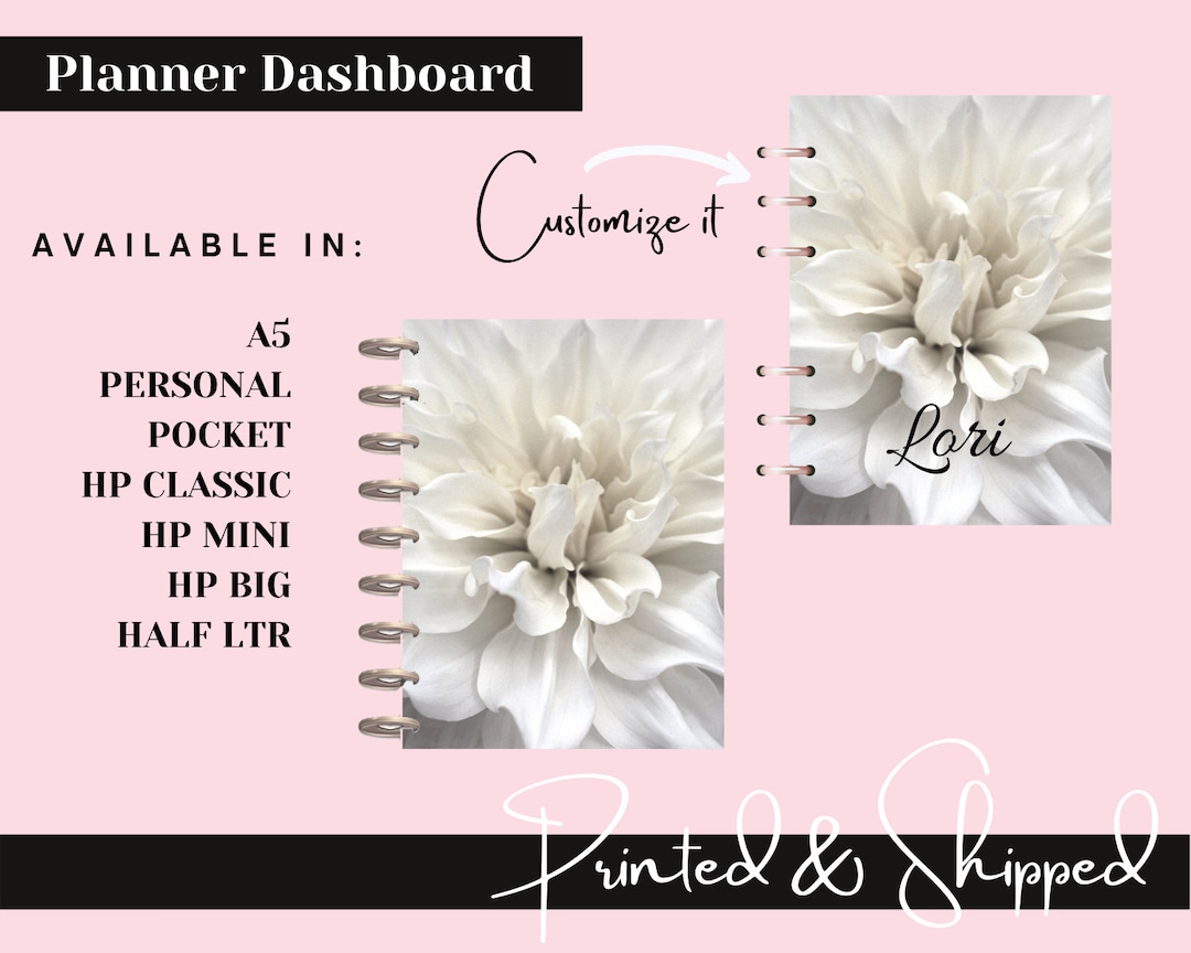 Lovely Floral Planner Dashboard Covers, Personalized Cover, Happy ...