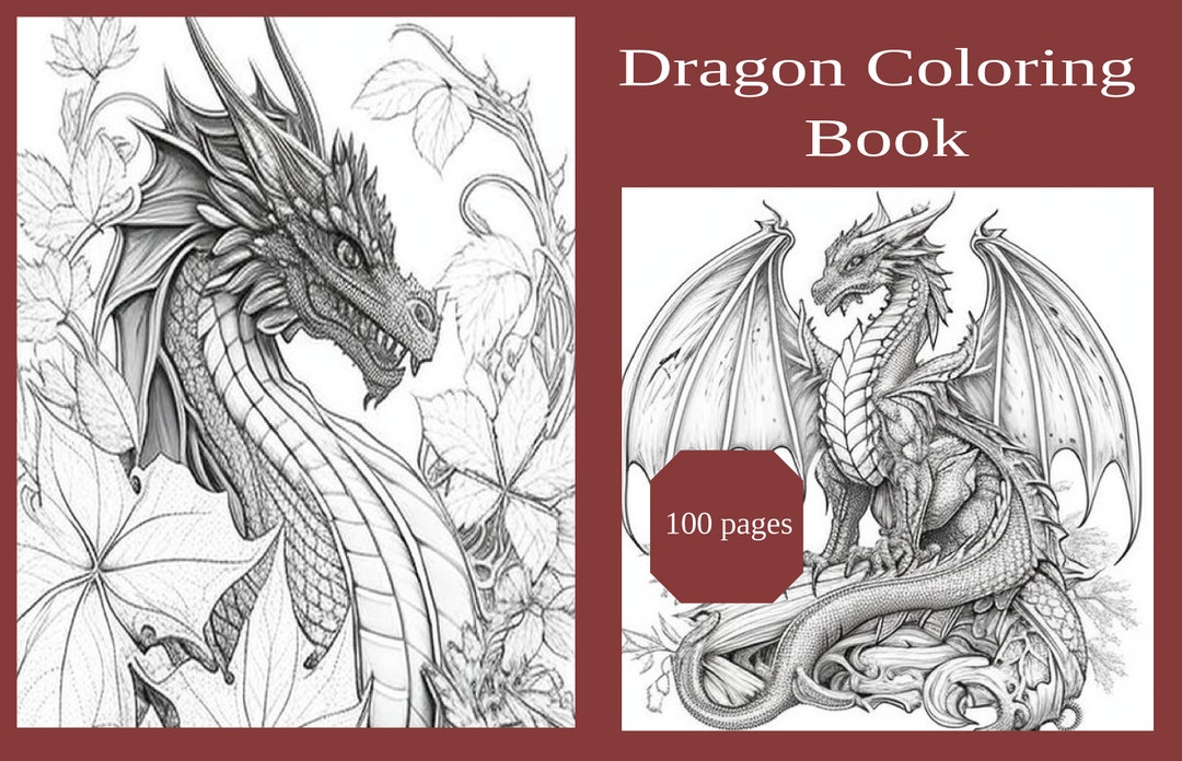 Dragon Coloring Book - Etsy