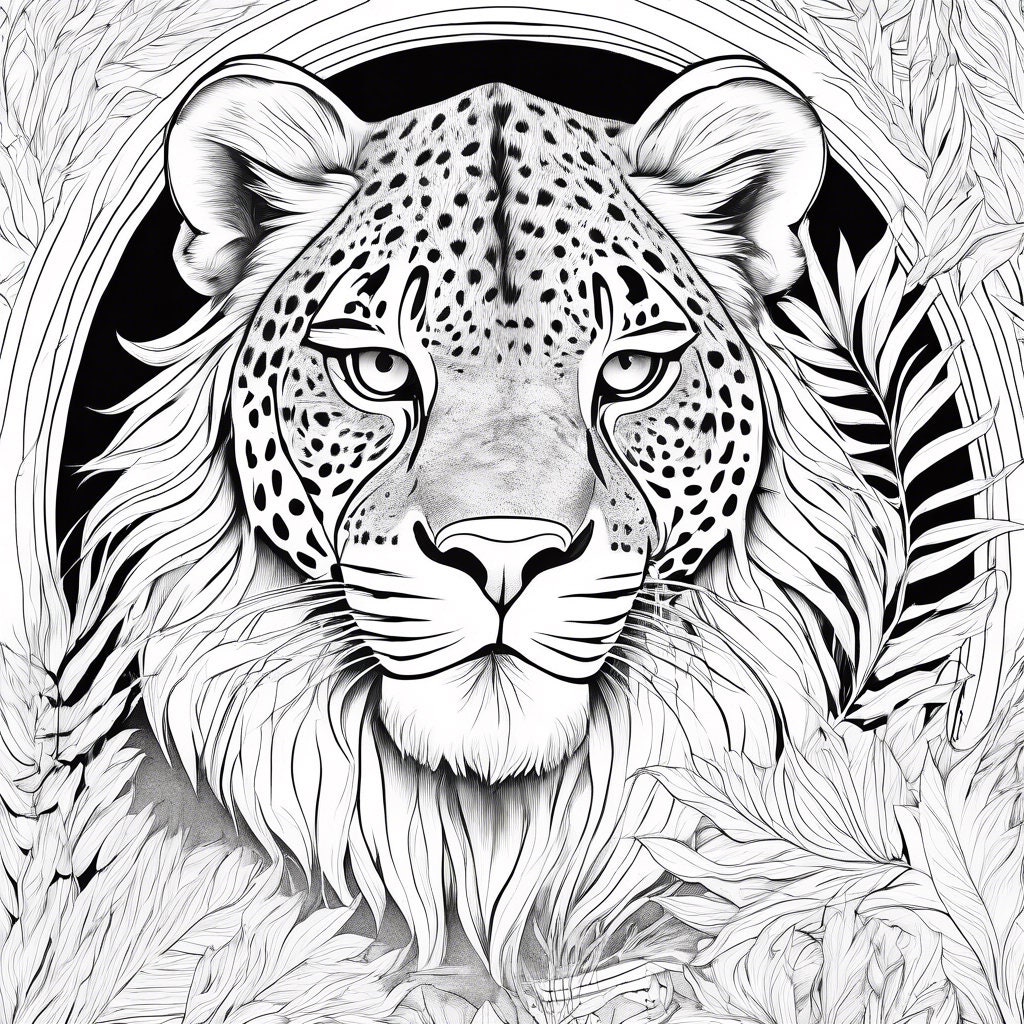 Big Cats Coloring Book - Etsy