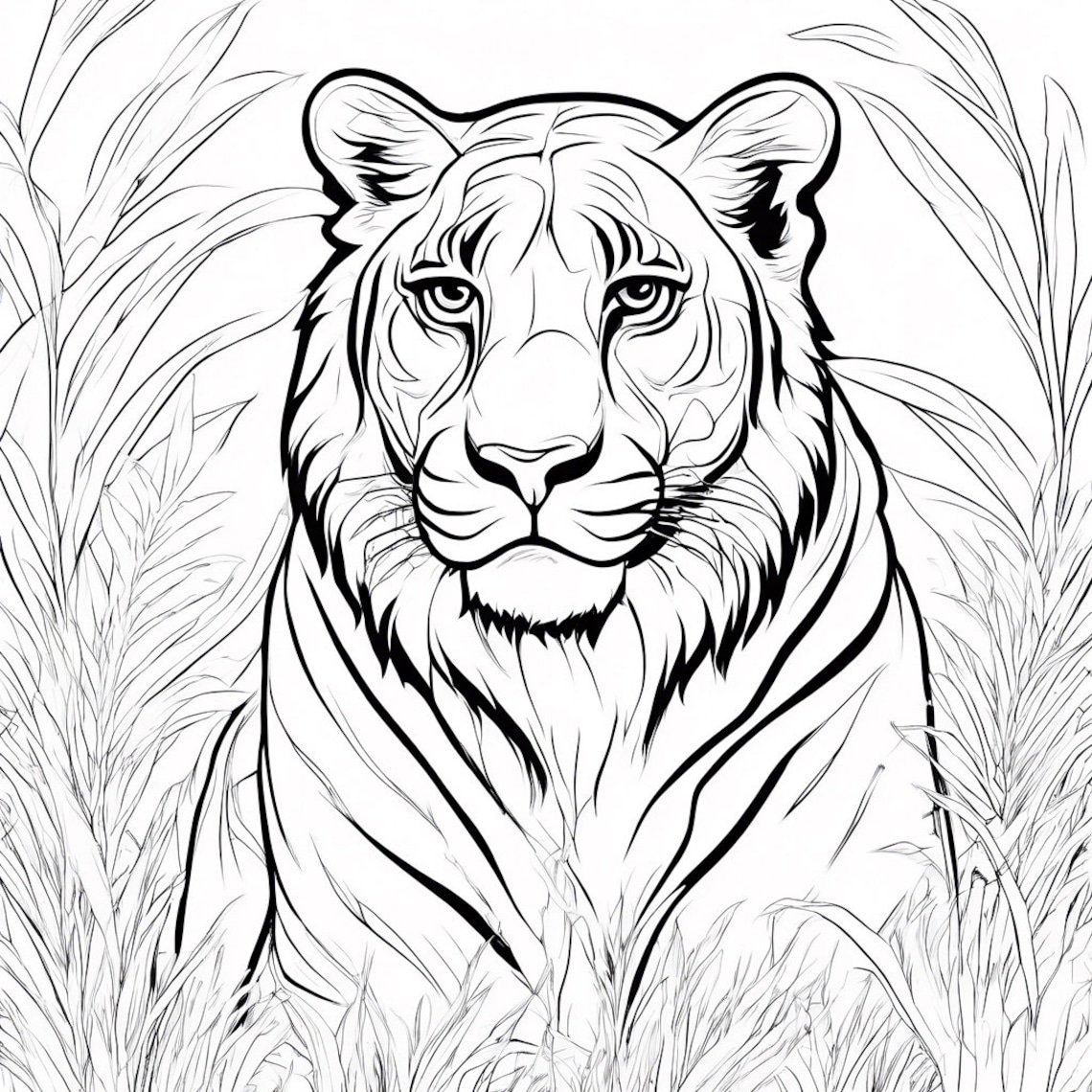 Big Cats Coloring Book - Etsy