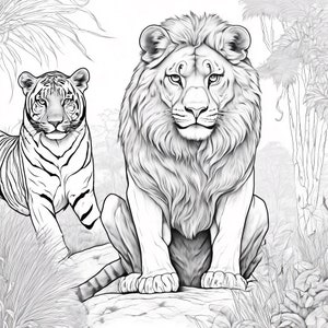 Big Cats Coloring Book - Etsy