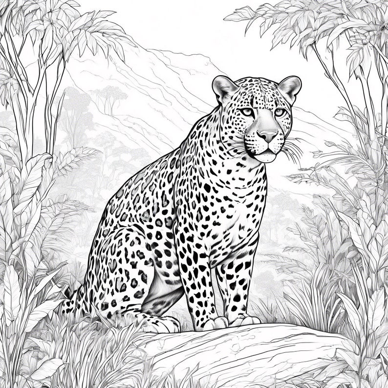 Big Cats Coloring Book - Etsy