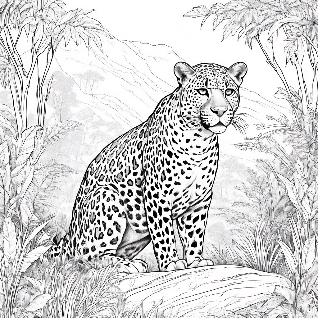 Big Cats Coloring Book - Etsy